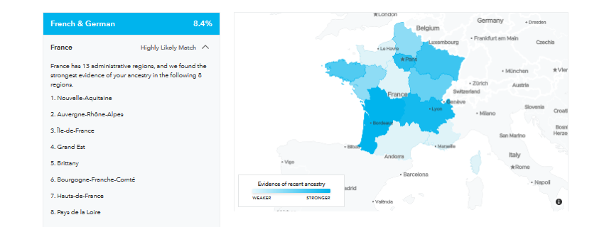 Post your France 23andMe regions