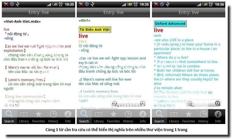 Từ điển đa ngôn ngữ MDict Beta6 dùng dữ liệu .mdx giống Windows Mobile ...