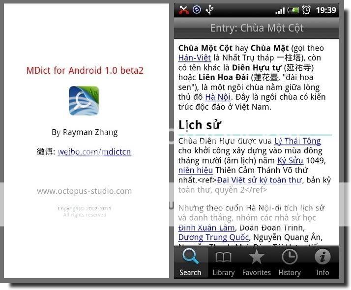 Từ điển đa ngôn ngữ MDict Beta6 dùng dữ liệu .mdx giống Windows Mobile ...