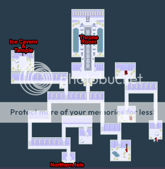 MAPS - Northern Isle, Mine, Ice Castle, Ice Caverns - Aveyond 1: Rhen's ...